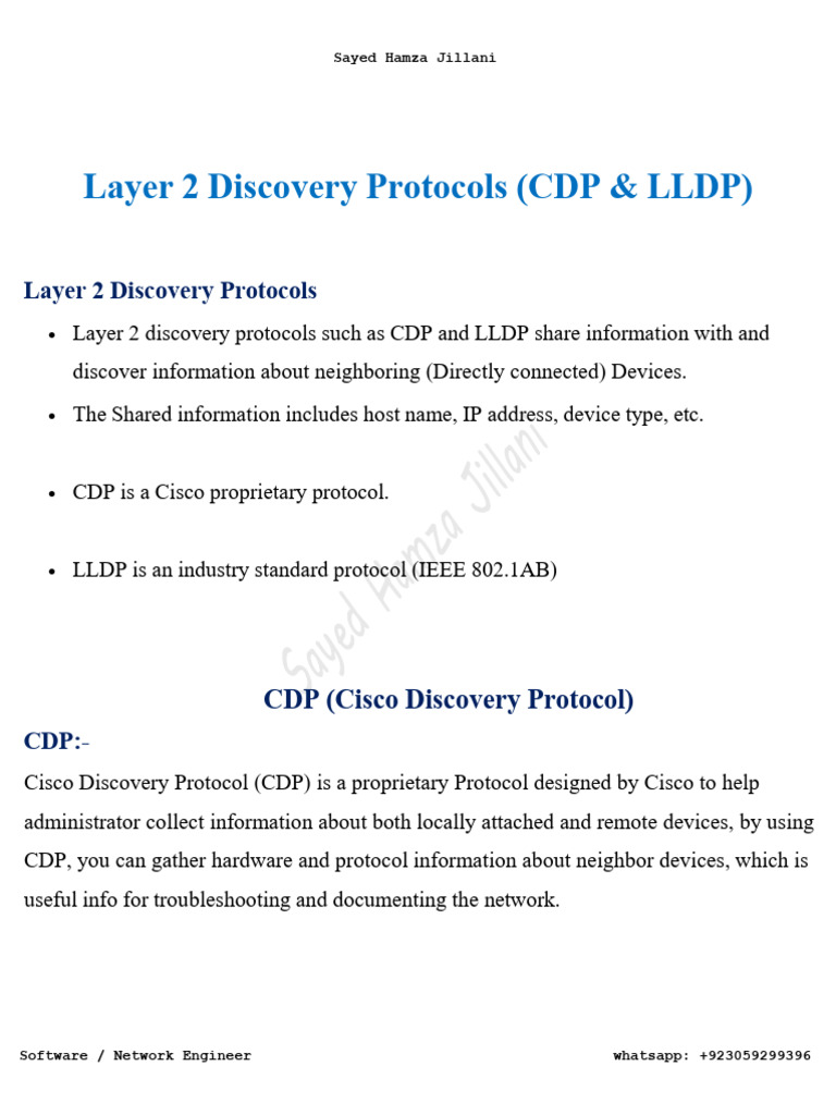Layer 2 Discovery Protocols (CDP & LLDP) | PDF | Router (Computing) | Computer Network