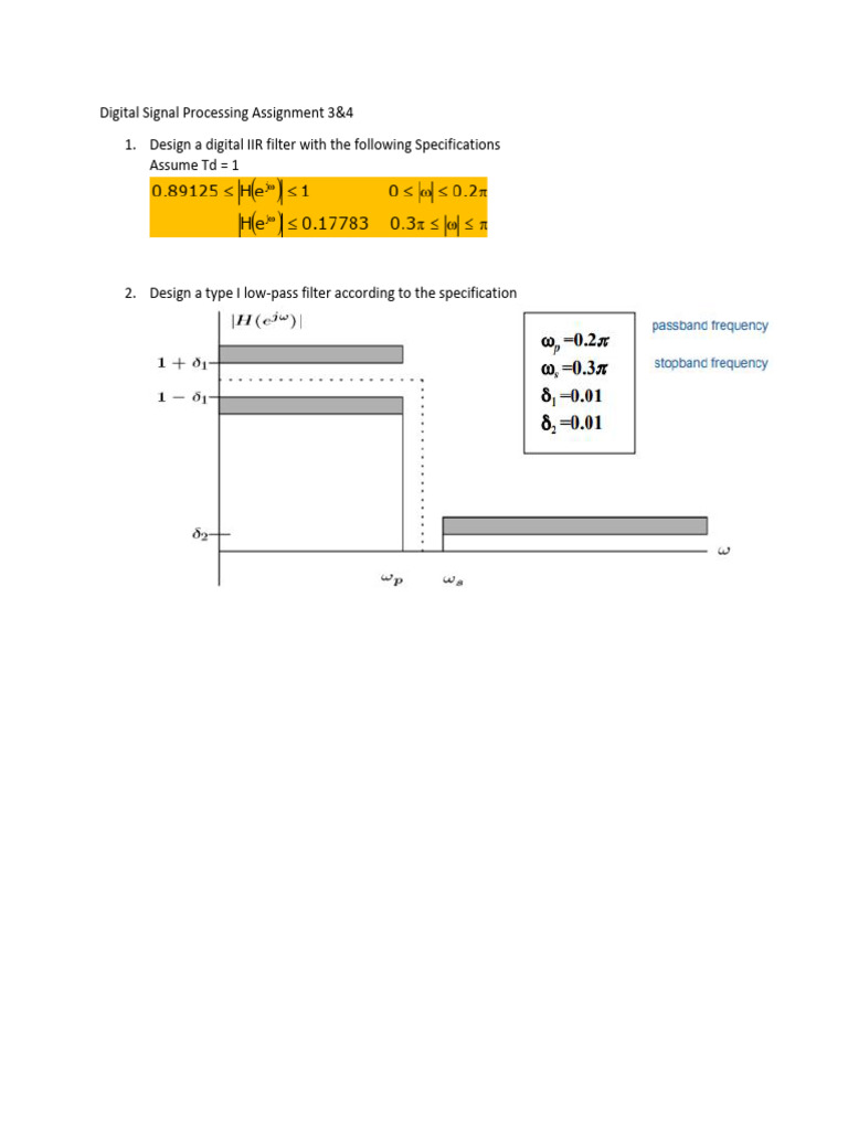 Digital Signal Processing Assignment 3 | PDF