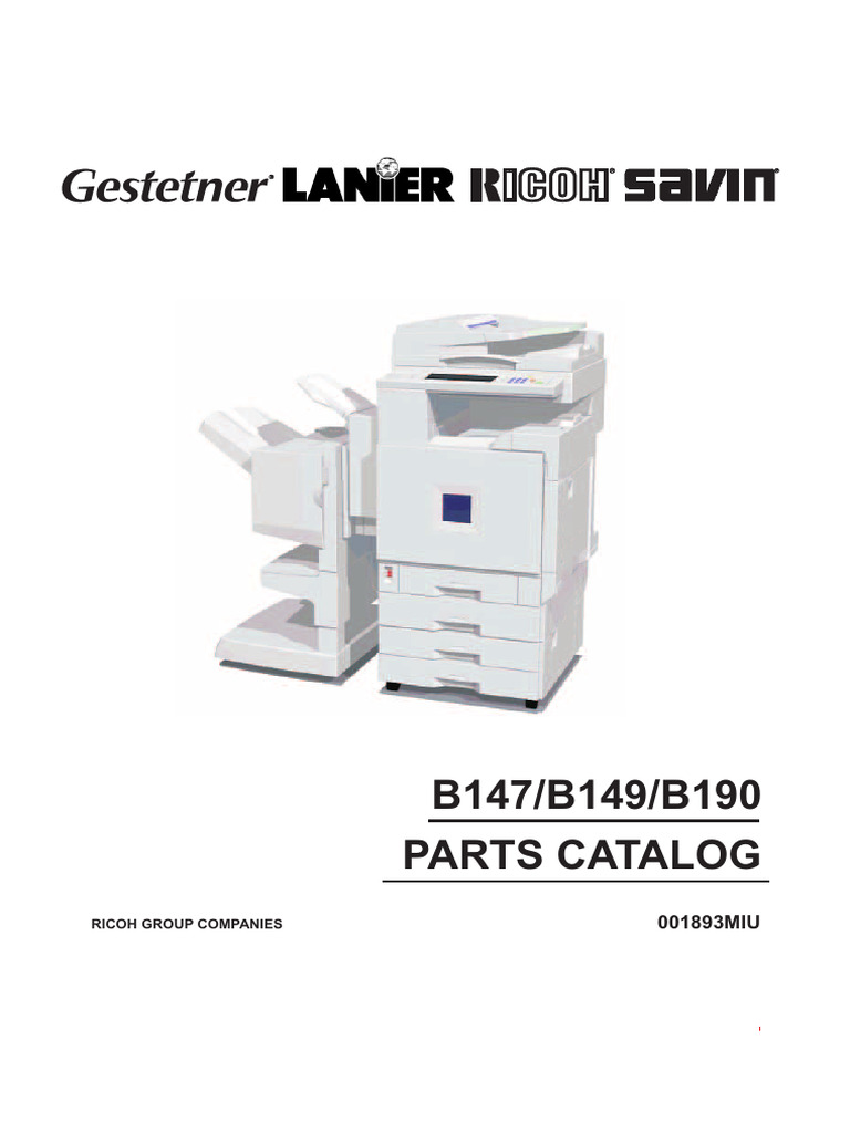 Parts Catalog B147/B149/B190: Ricoh Group Companies | PDF | Image ...