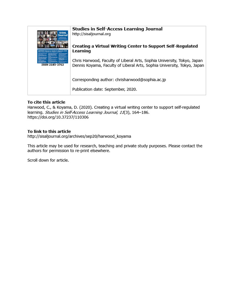 Studies in Self-Access Learning Journal: Creating A Virtual Writing ...
