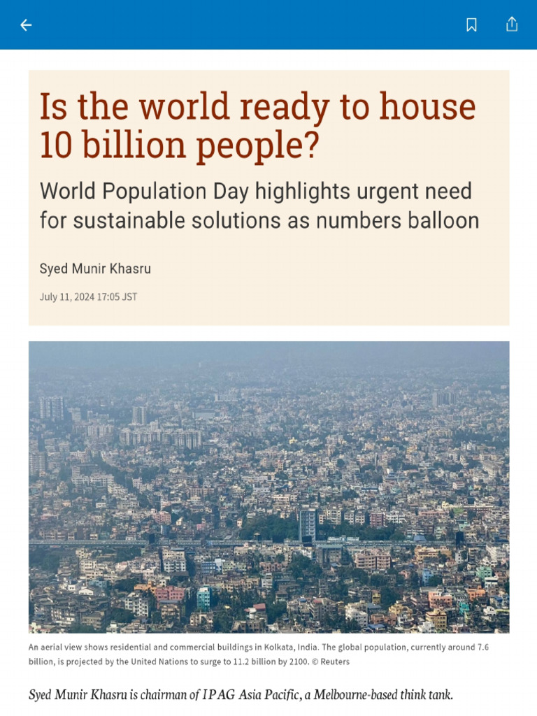 Preparing for 10 Billion People: Solutions Needed | PDF | Water ...