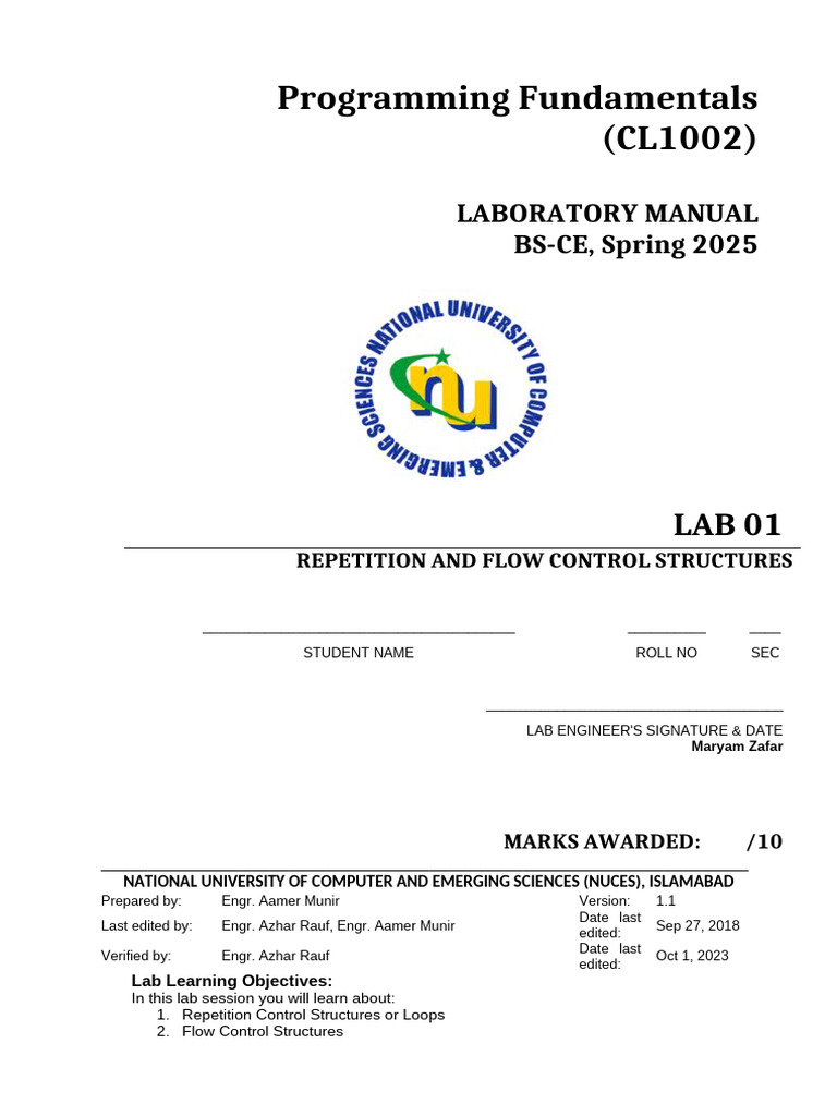 PF-CE Lab01_Repetition Structures | PDF | Control Flow | Software Engineering