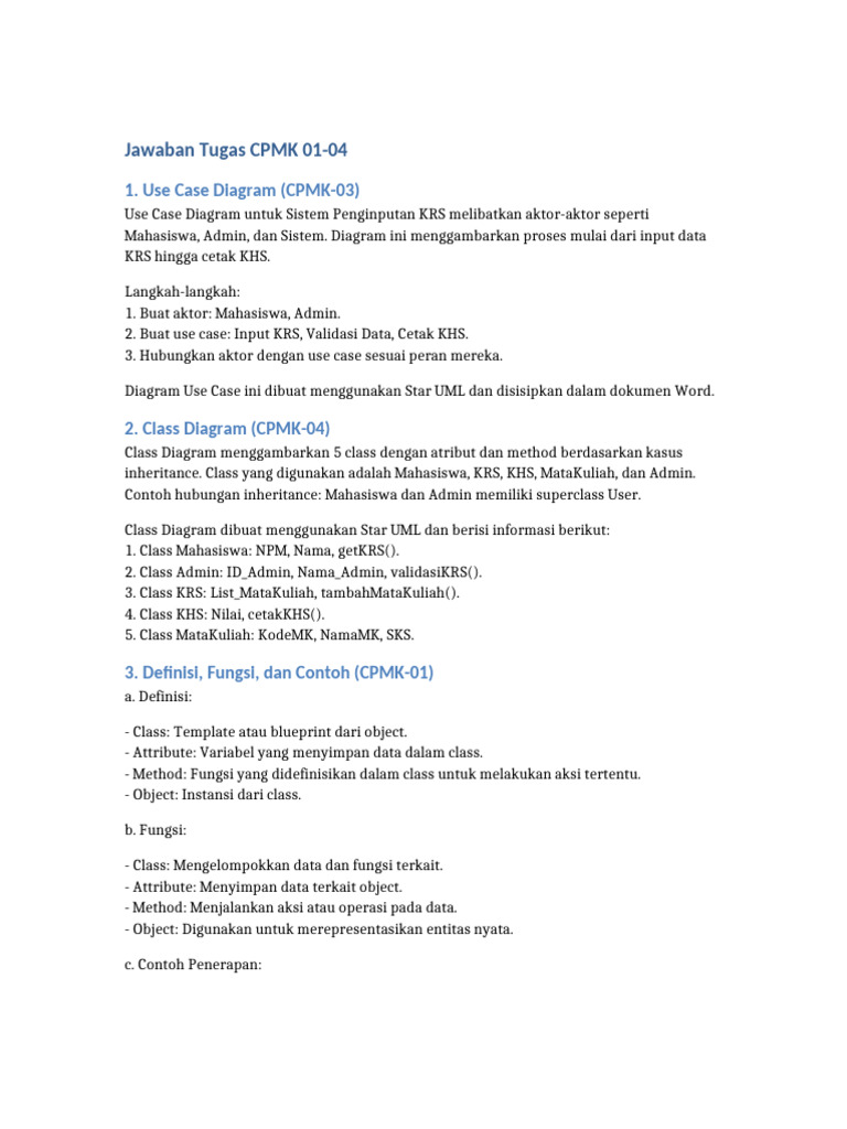 Jawaban Tugas CPMK | PDF