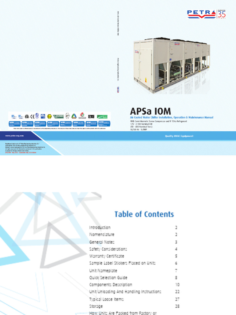 Petra APSa Chiller Manual | PDF | Valve | Heat Pump