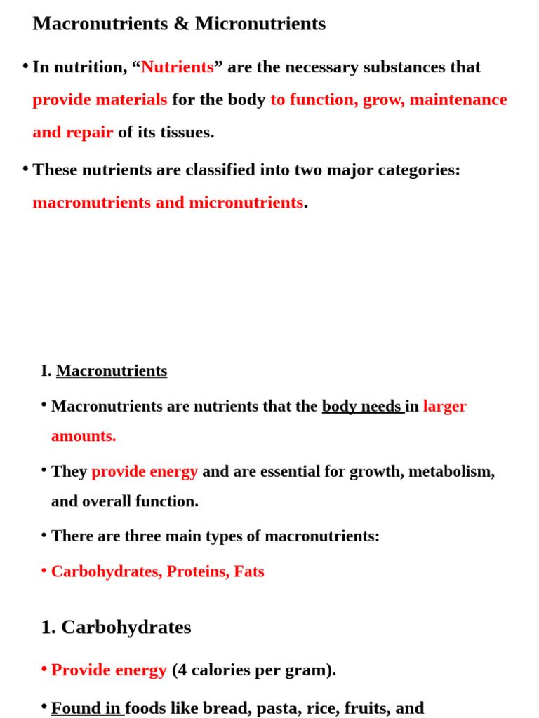 Macro & Micronutrients | PDF | Carbohydrates | Digestion