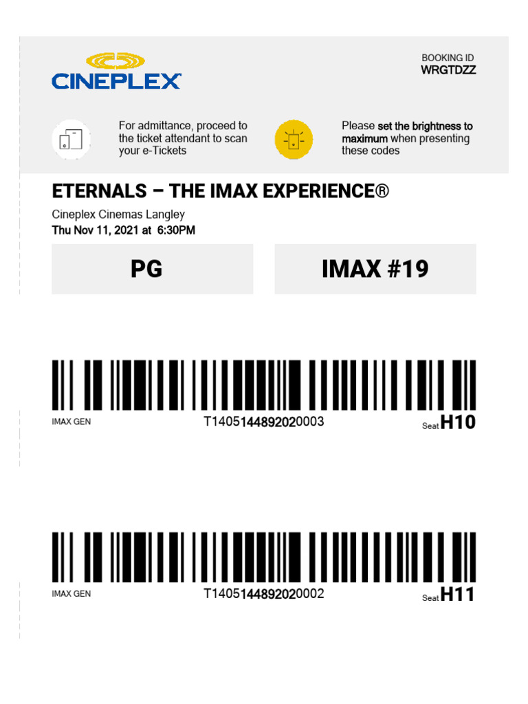 Your Cineplex E-Ticket Purchase Confirmation | PDF | Movie Theater ...