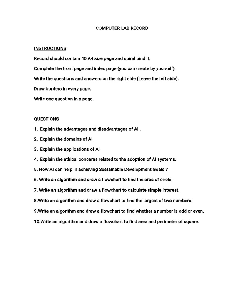 IX_COMPUTER_LAB_RECORD-QUESTIONS | PDF