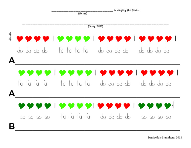 12 Bar Blues Song Writing With Solfege and Hearts With Boomwacker ...