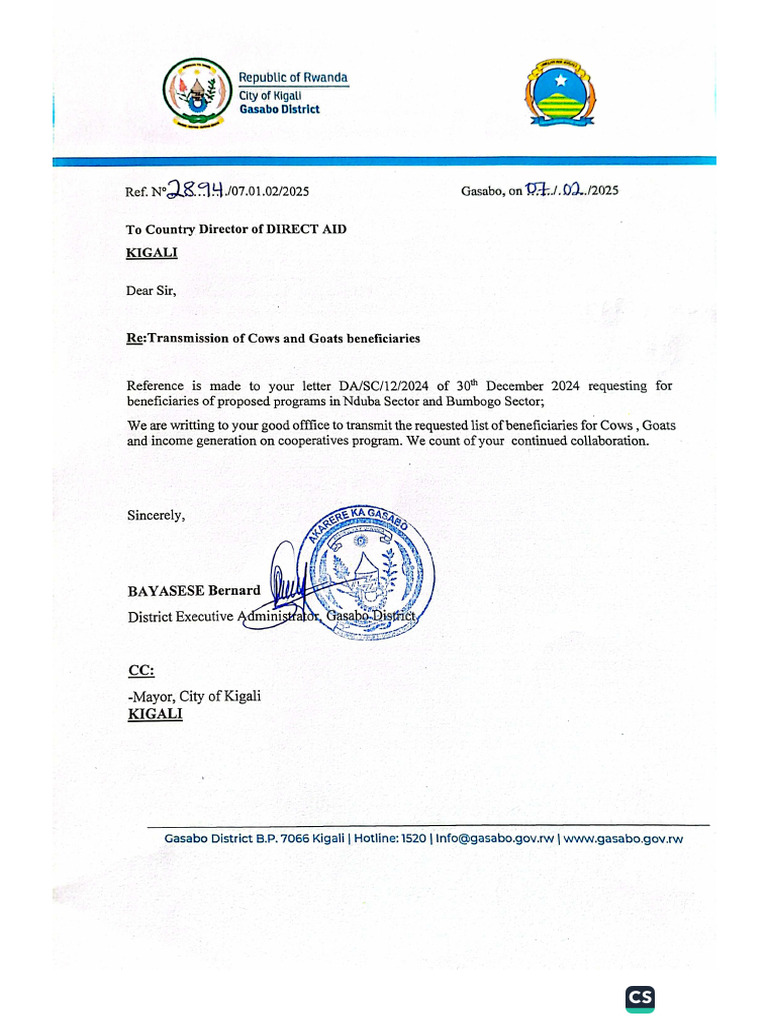 Letter Direct Aid | PDF