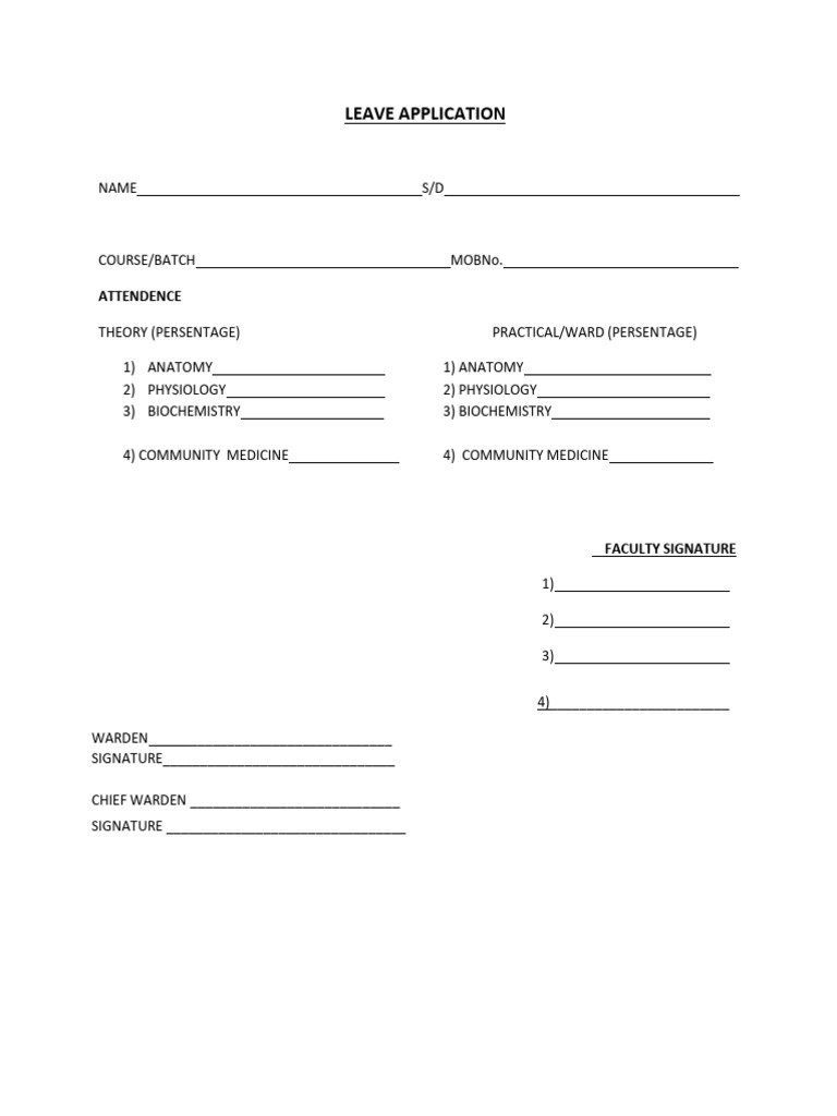 Leave Application - para 4 | PDF