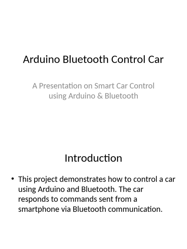 Arduino Bluetooth Car Control Guide | PDF