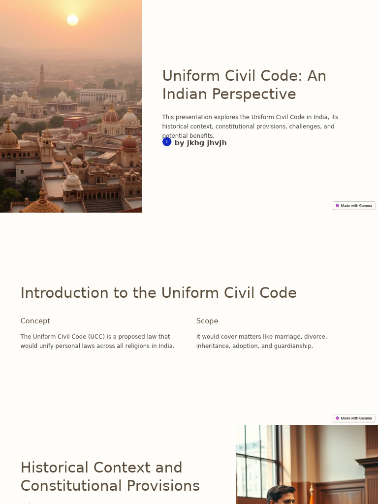 Uniform Civil Code in India Explained | PDF | Government | Justice