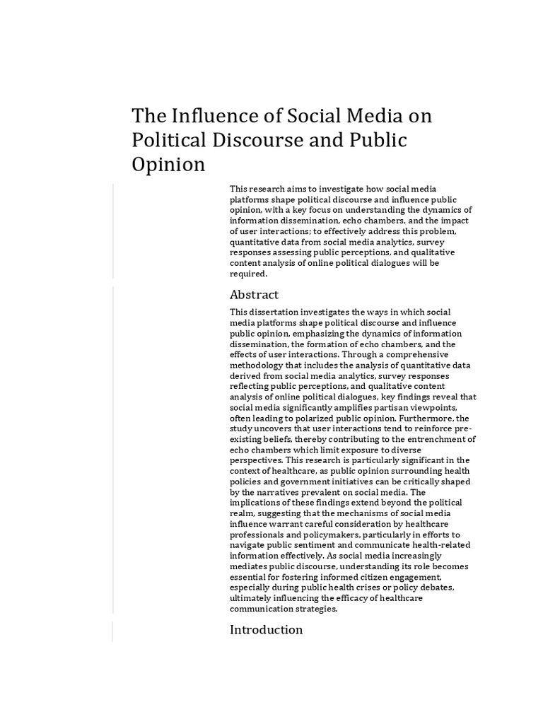 Influence of Social Media | PDF | Social Media | Popular Culture ...