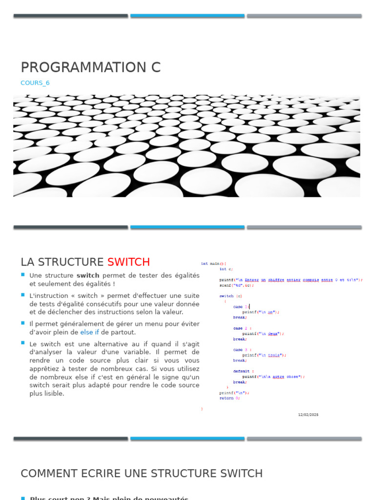 COURS_6_PROGRAMMATION_C | PDF | Structure de contrôle | Génie logiciel