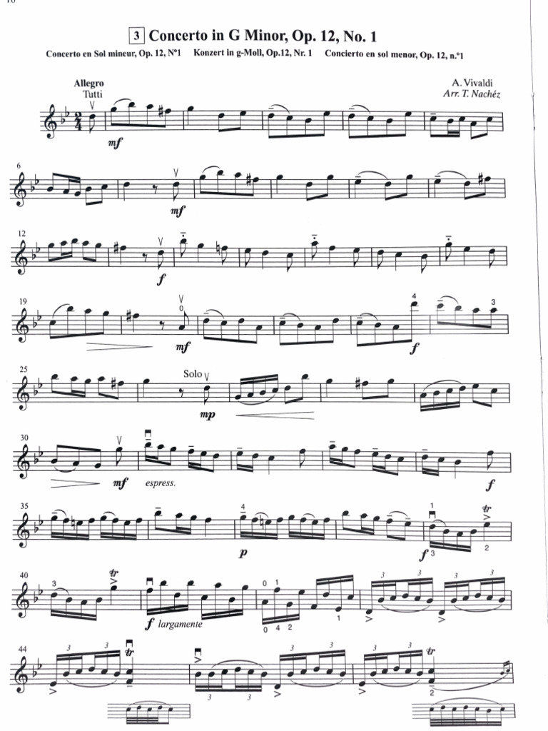 Vivaldi Violin Concerto in G Minor Compressed 2 | PDF