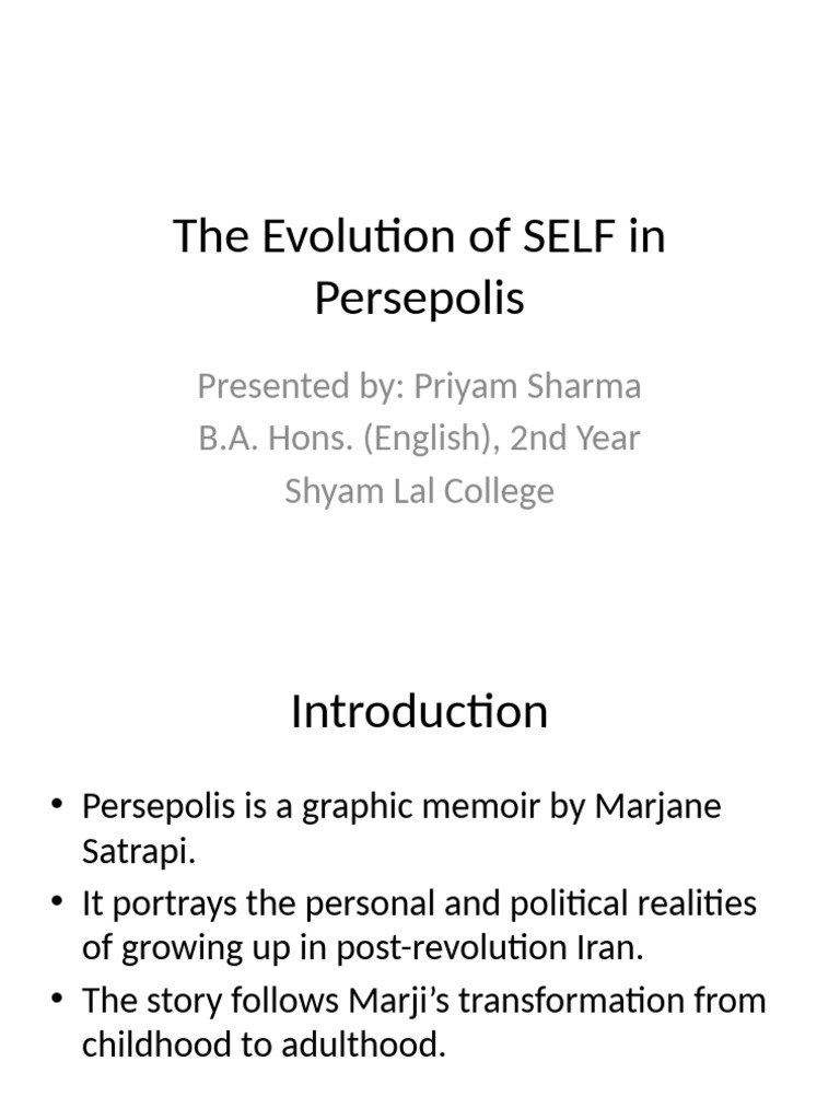 Marjane Satrapi's Self in Persepolis | PDF
