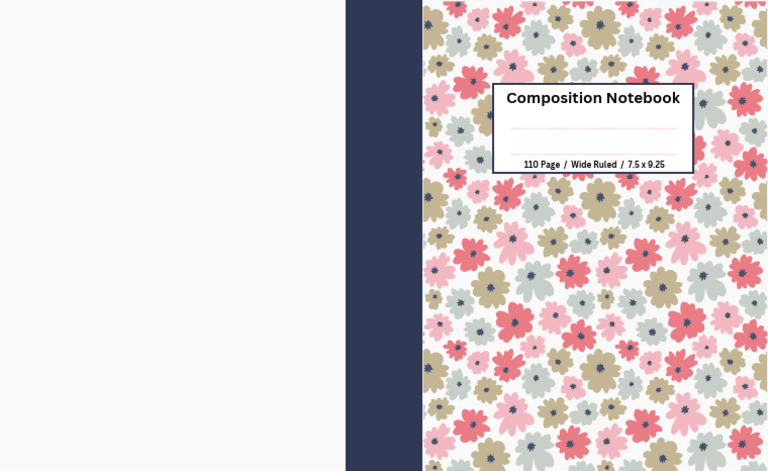 Cute Composition Notebook Cover - Pink and Blue | PDF