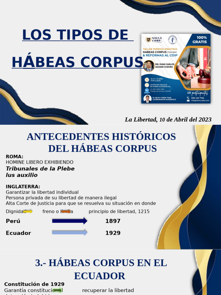 Tipos y Análisis del Hábeas Corpus en Ecuador | PDF | Habeas corpus ...
