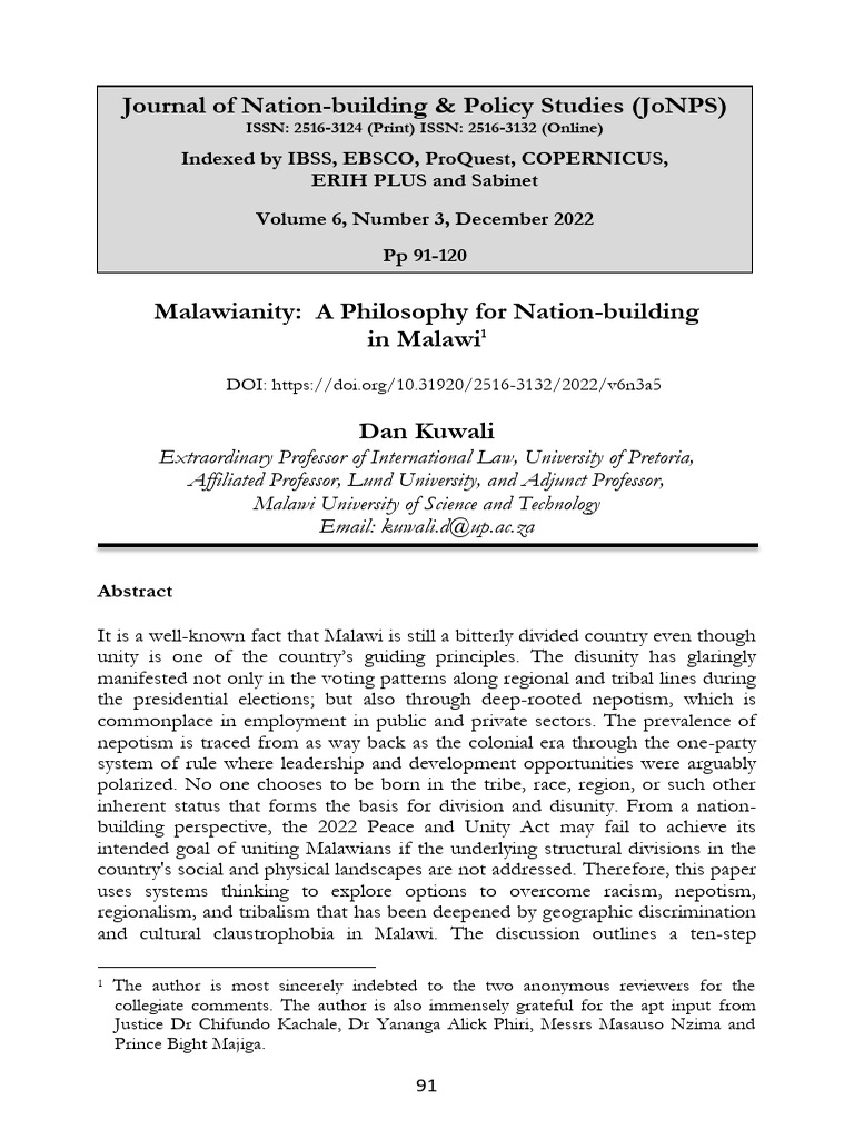 DAN KUWALI Malawianity3 | PDF | Malawi | Discrimination
