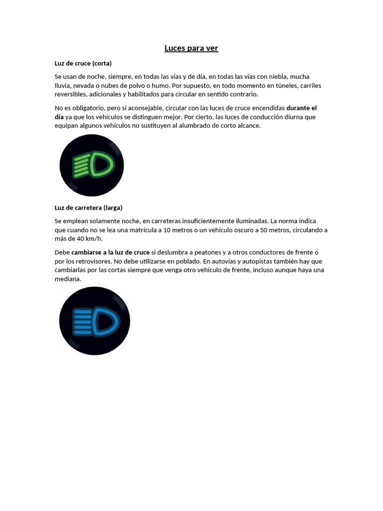 Luces | PDF | Vehículos | Vehículo de motor