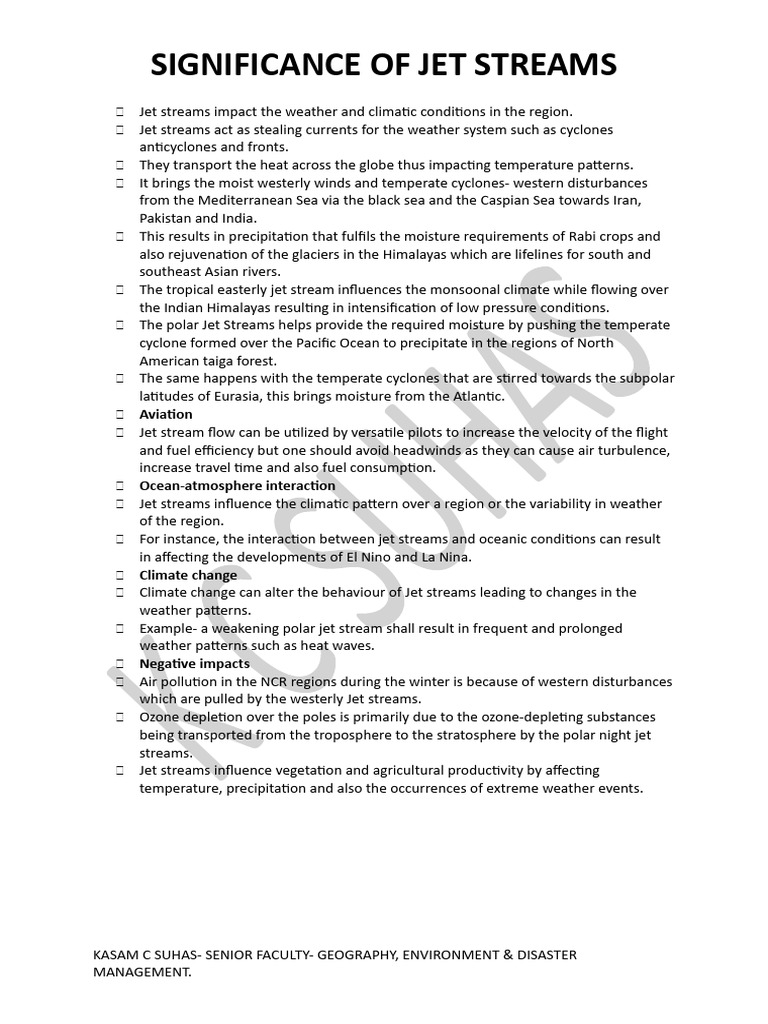 Classroom 0 Jet Streams Impact The Weather and Climatic Conditions in ...