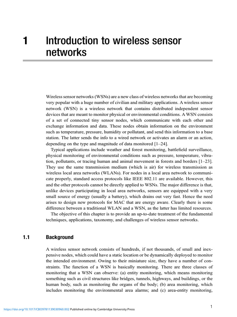 Introduction To Wireless Sensor Networks | PDF | Wireless Sensor Network | Computer Network