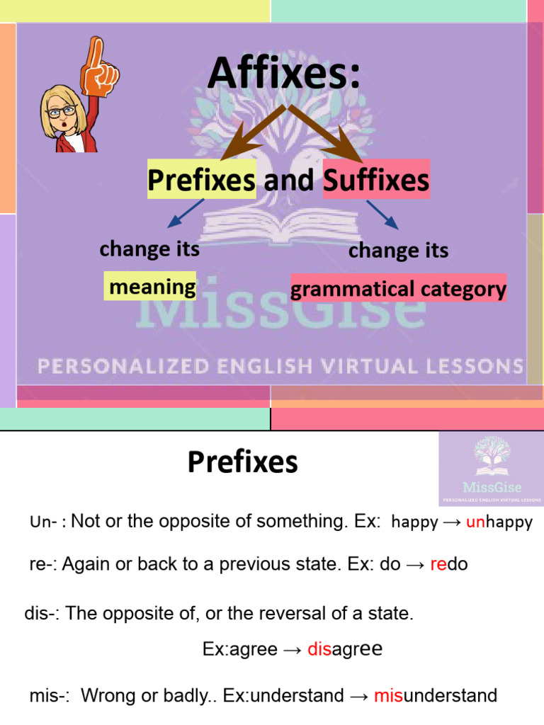 Affixes - Prefixes & Suffixes Presentation | PDF