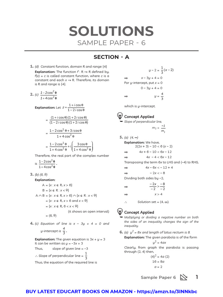 24-25 CBSE 11 Maths SA Solutions | PDF | Mathematics