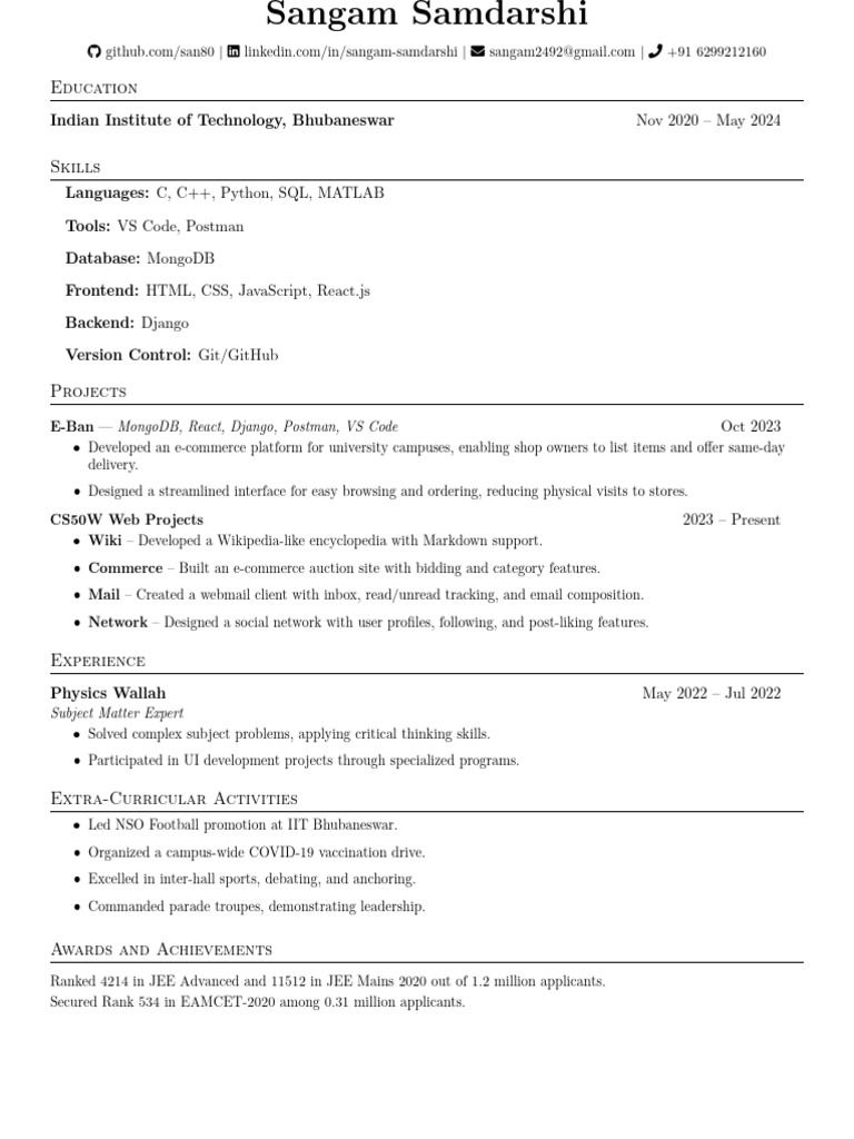 Developer Resume | PDF