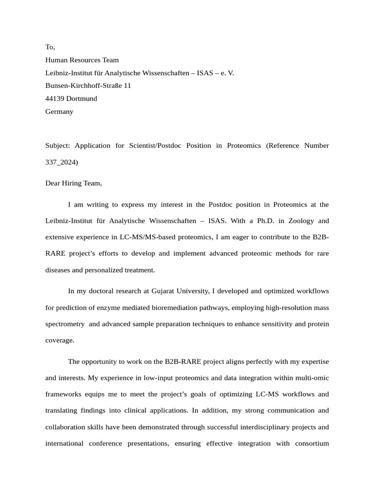 Cover Letter - Ger | PDF