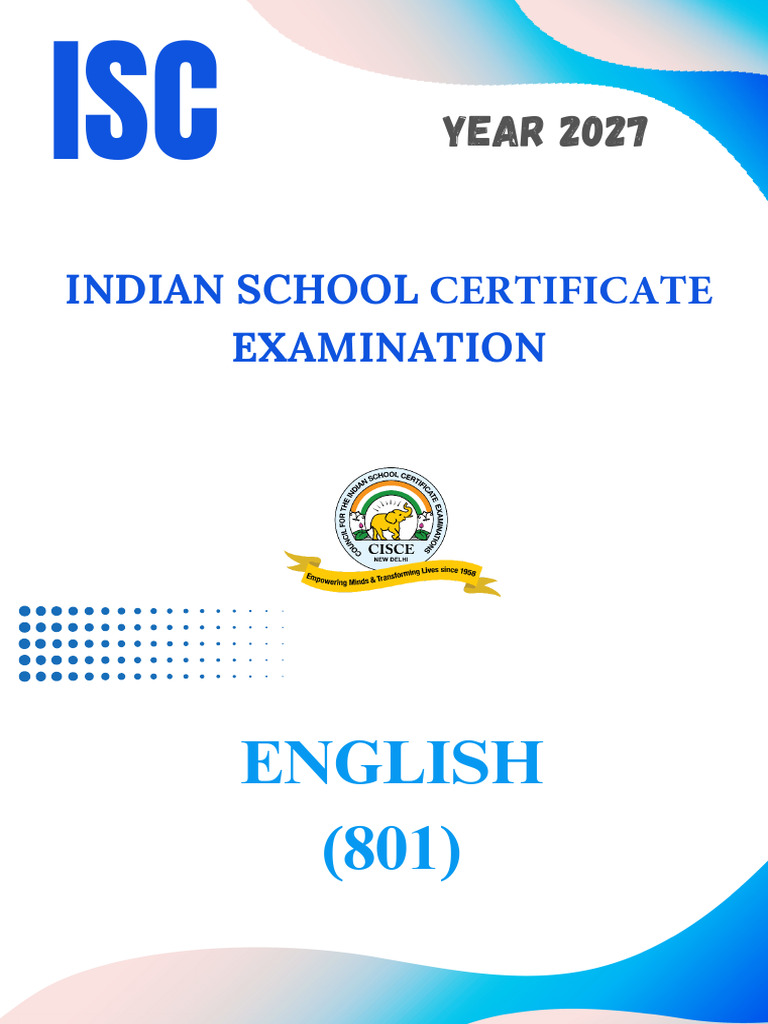 ISC English | PDF | Reading Comprehension | Question