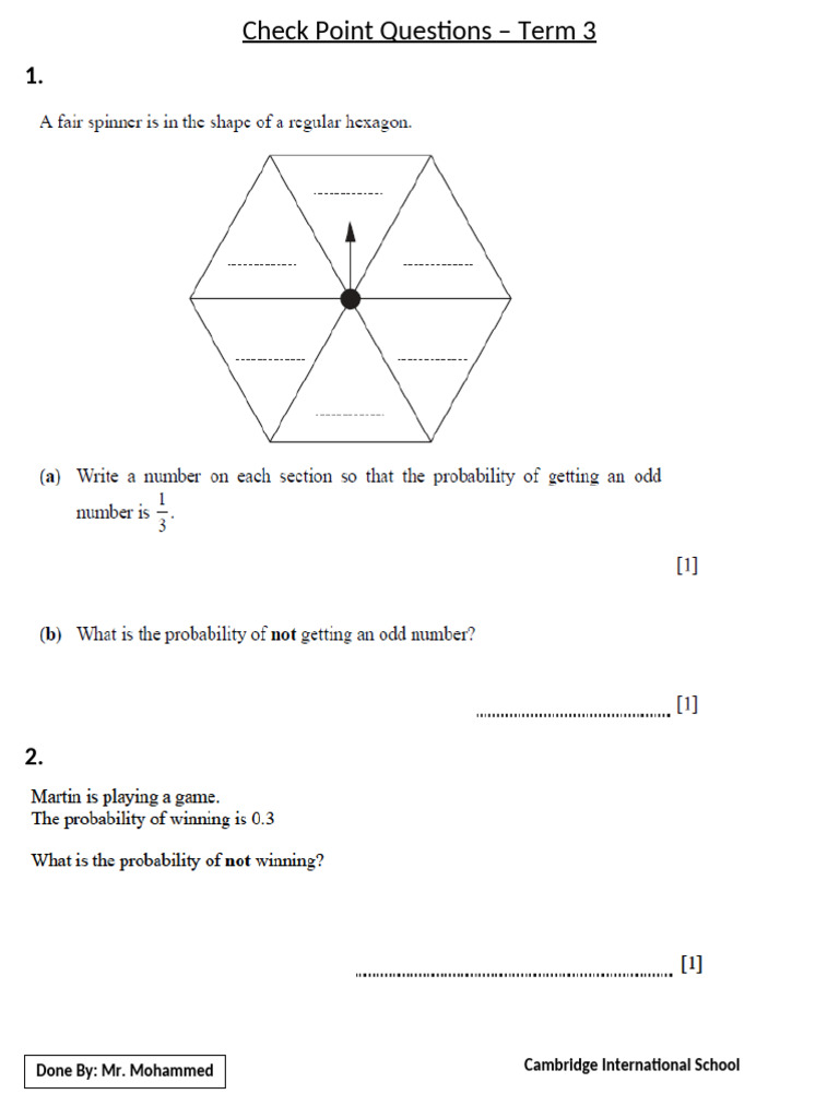 Checkpoint Questions Term3 | PDF