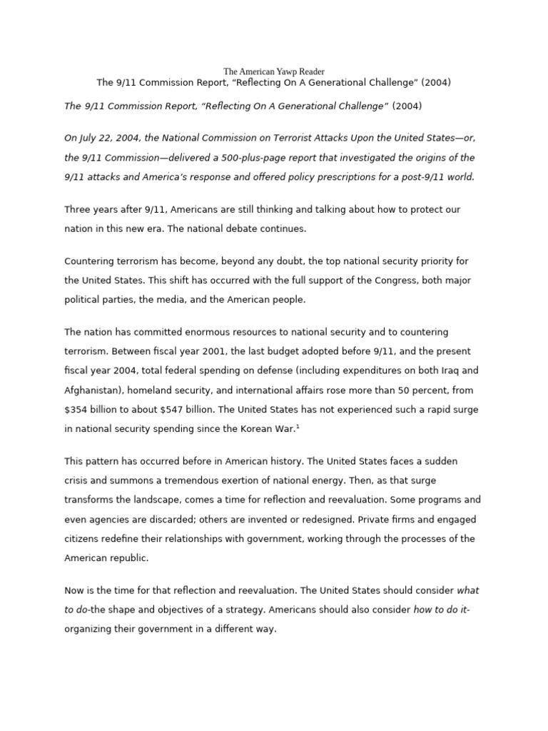 9-11 Commission Report | PDF | Islamic Terrorism | September 11 Attacks