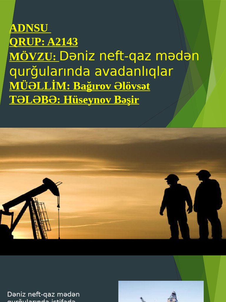 Bəşir Huseynov qaz-neft meden texnikası | PDF