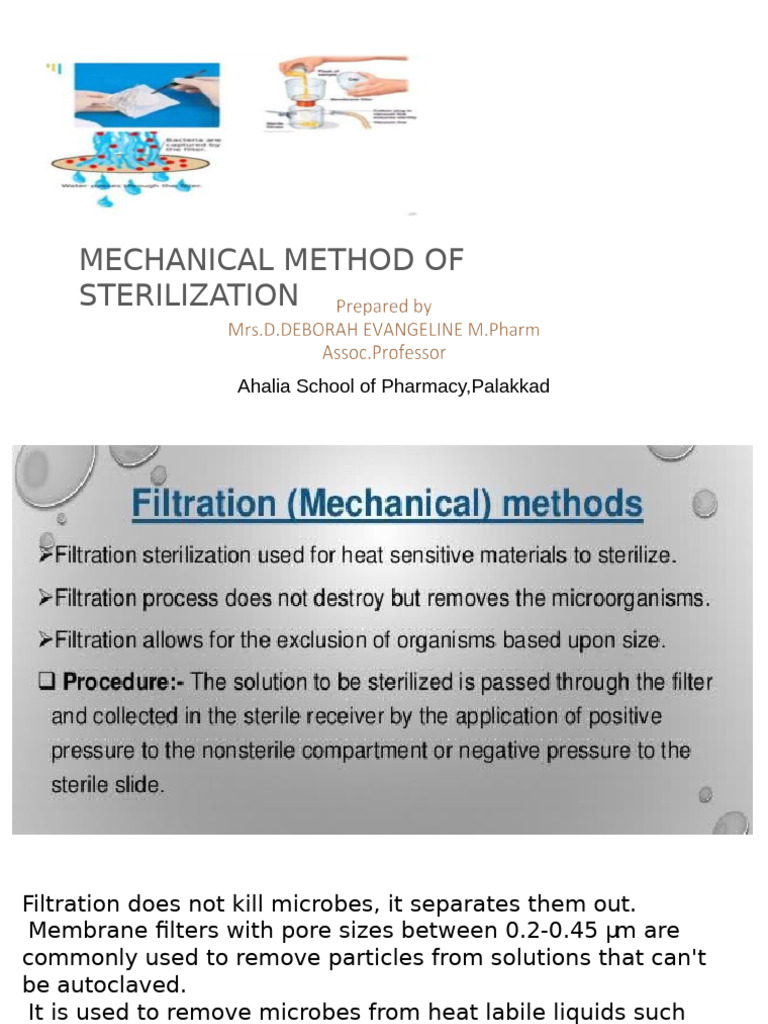 Unit - II Mechanical Method of Sterilization | PDF