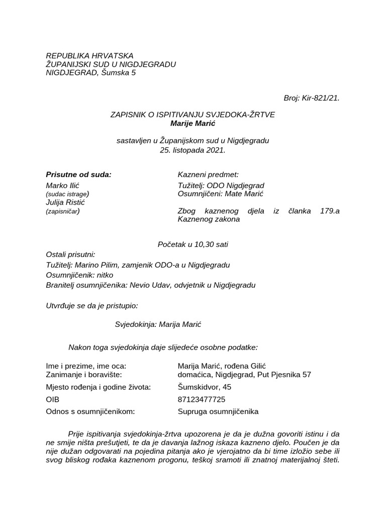 ZIS Marija Maric 2 | PDF