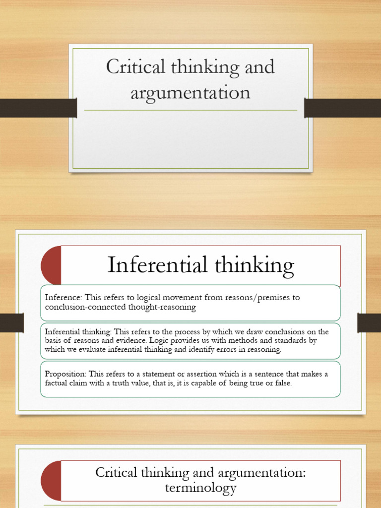Understanding Critical Thinking & Argumentation | PDF | Argument | Logic