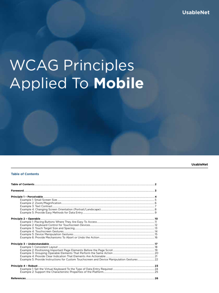 Wcag Principles Applied To Mobile | PDF | Computer Keyboard | Touchscreen