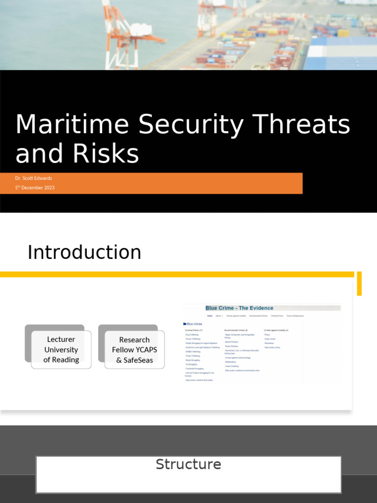 2-4_Maritime Security Threats and Risks_Dr. Scott EDWARDS | PDF