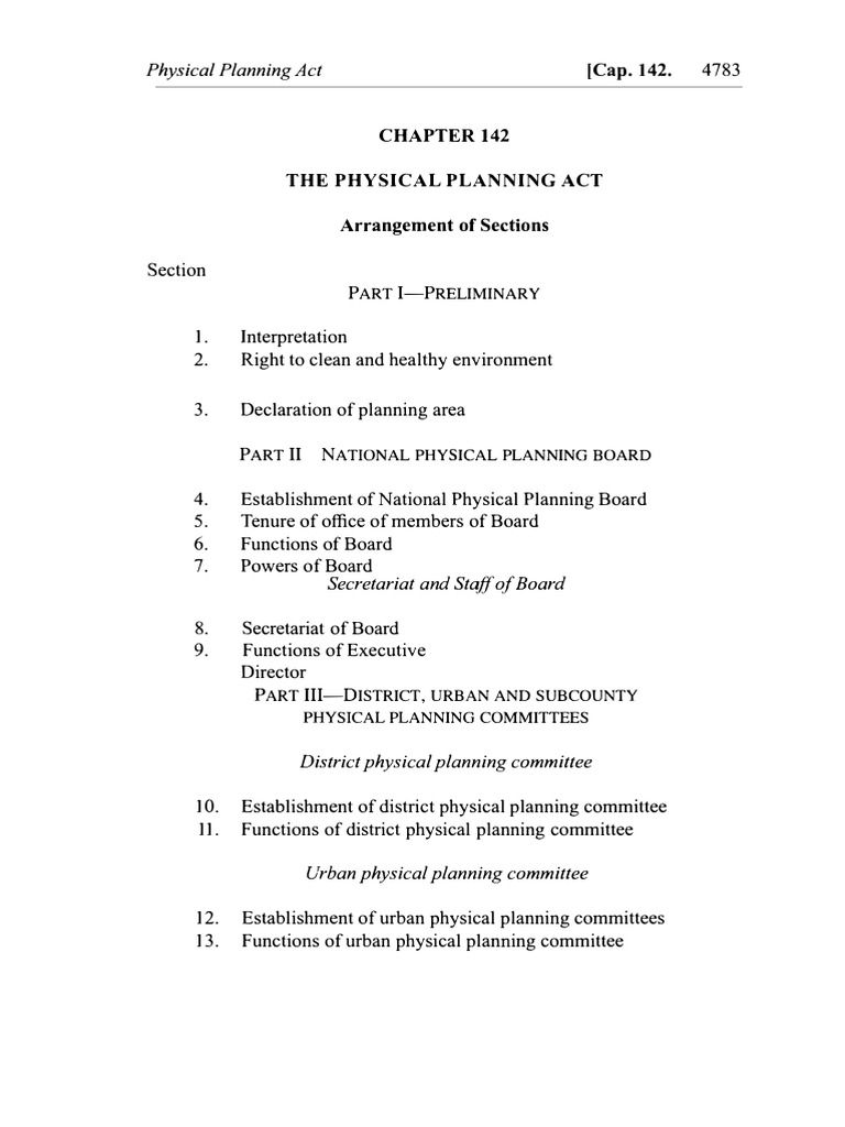 Physical Planning Act Overview | PDF | Lease | Bankruptcy