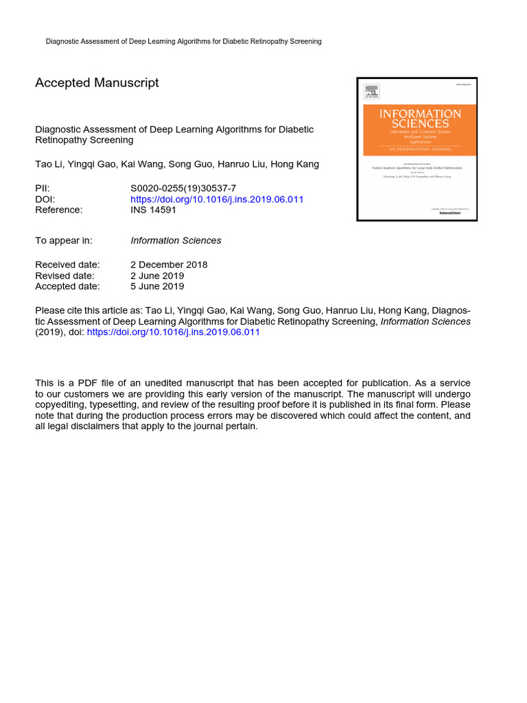 Tao Li Diagnostic Assessment of Deep Learning | PDF | Image ...