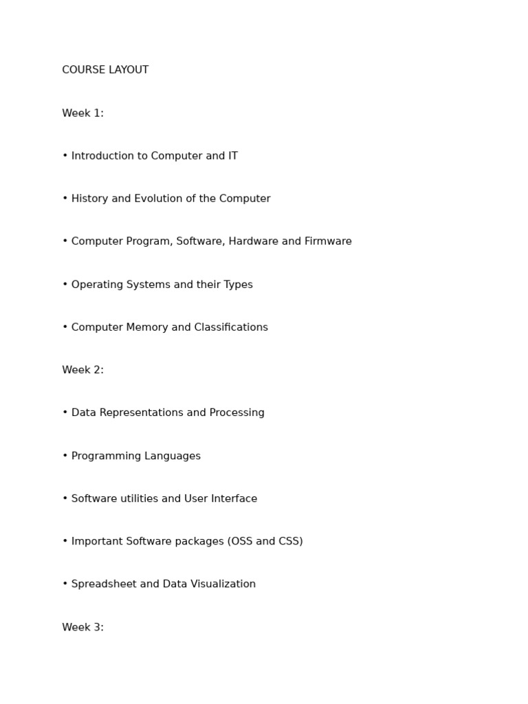 Comprehensive IT Course Overview | PDF