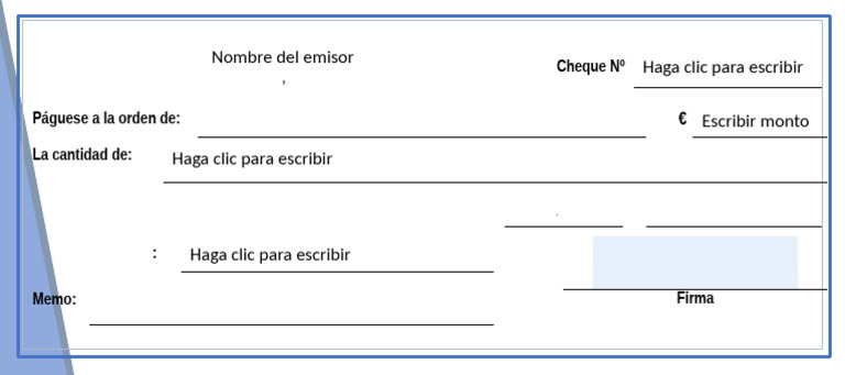 Formato de Cheque para Llenar en Word | PDF