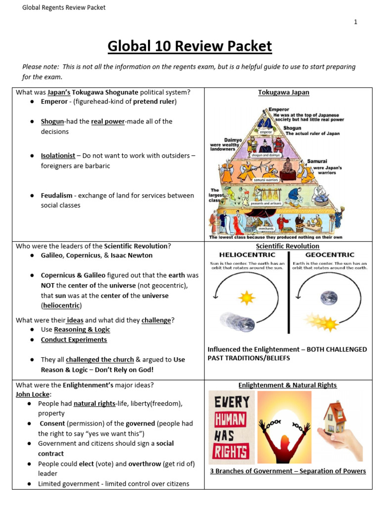Global Regents Exam Review Guide | PDF | Communism | Cold War