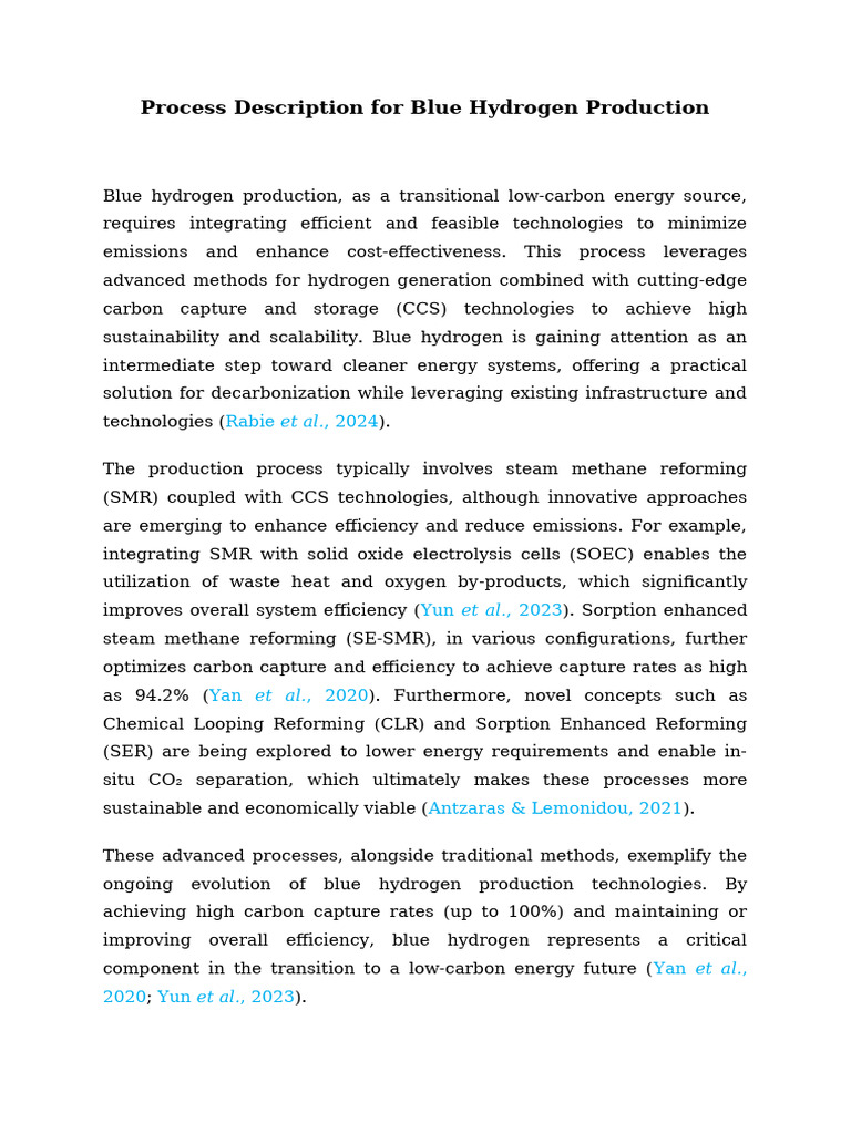 Blue Hydrogen - Process Description | PDF | Hydrogen | Carbon Dioxide