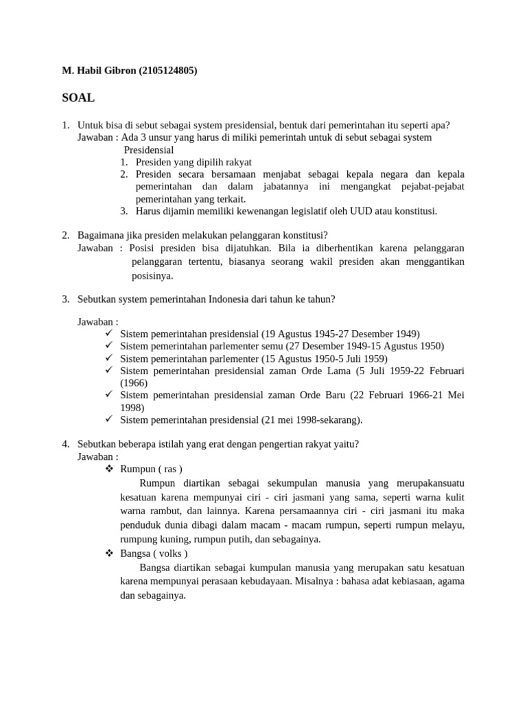 Soal M. Habil Gibron | PDF