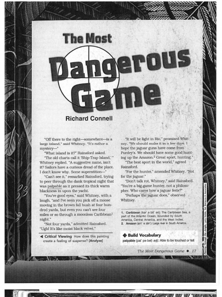 The Most Dangerous Game Full-Text | PDF