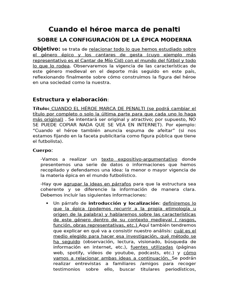Épica y fútbol: héroes modernos | PDF