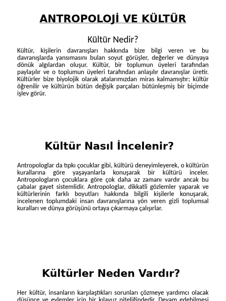 01 Antropolojik Acidan Kultur | PDF
