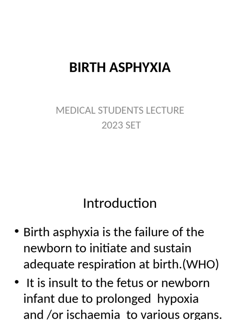 Understanding Birth Asphyxia in Newborns | PDF | Breathing ...